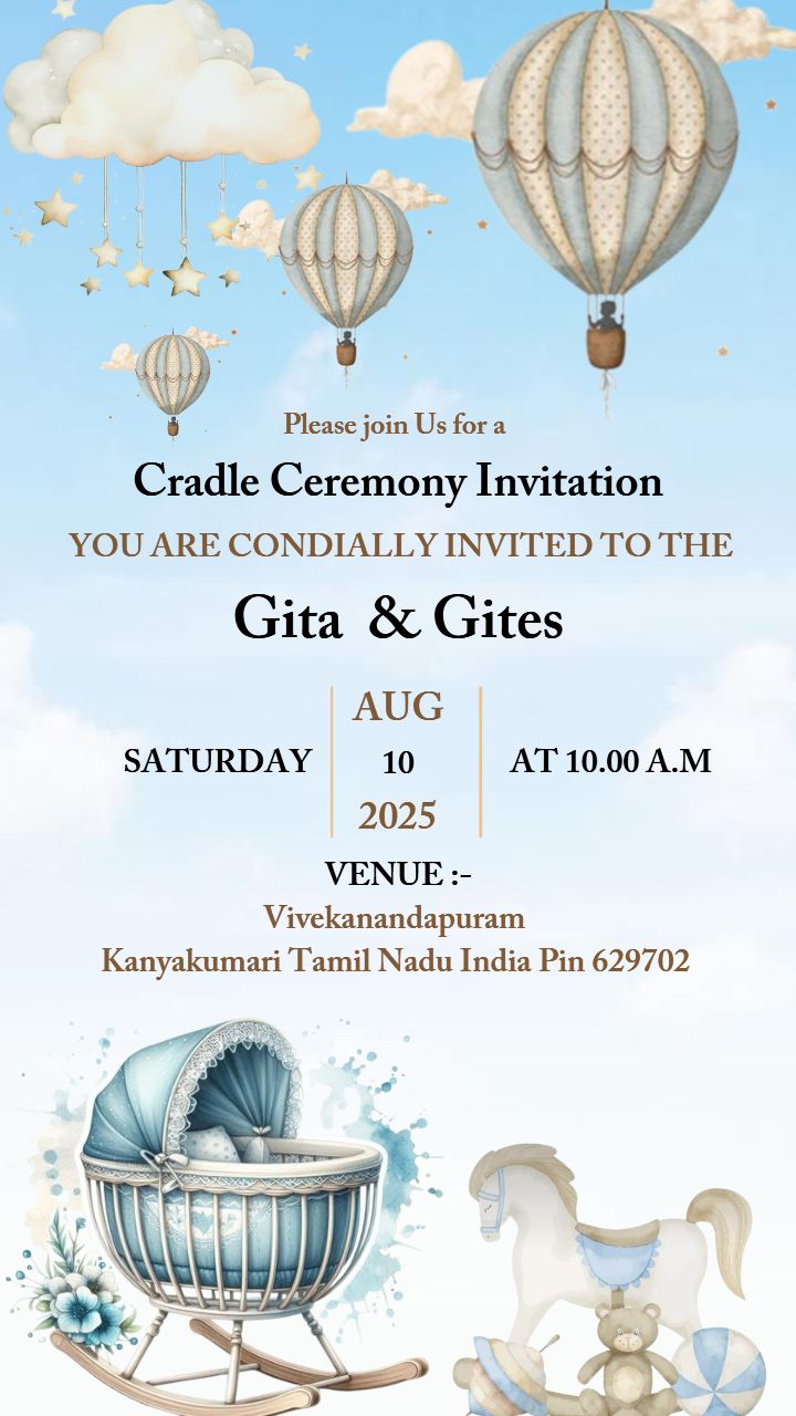 Cradle Ceremony Invitation Card – Free Templates Online