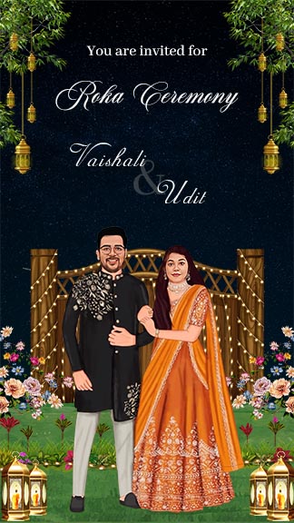 Caricature Roka Invitation Instagram Story Template