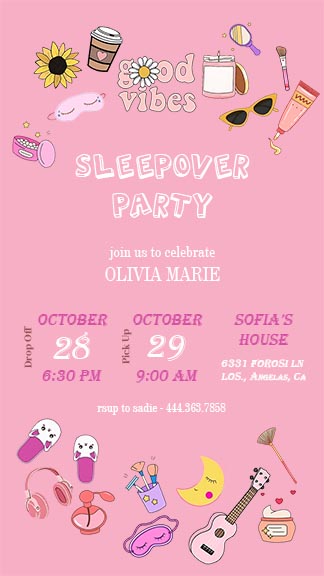 Sleepover Party Invitation Templates | Edit & Download Free