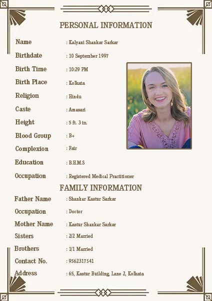 2.6K+ Marriage Biodata Templates