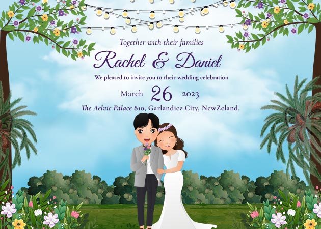 Free Wedding Invitation Landscape Template