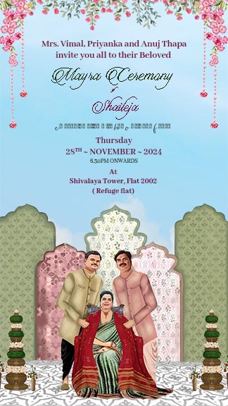 Mayra Ceremony Invitation Card With English