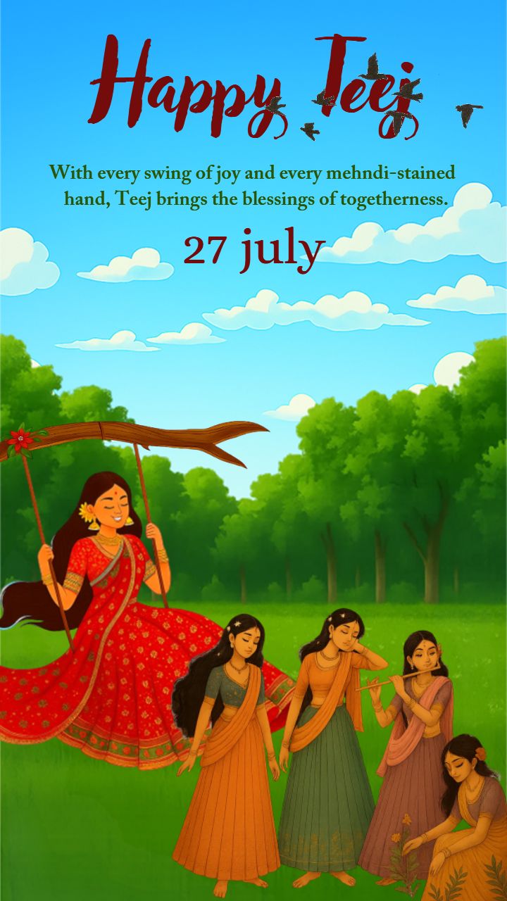 Happy Teej 2025: Images, Status & Wishes For Sharing