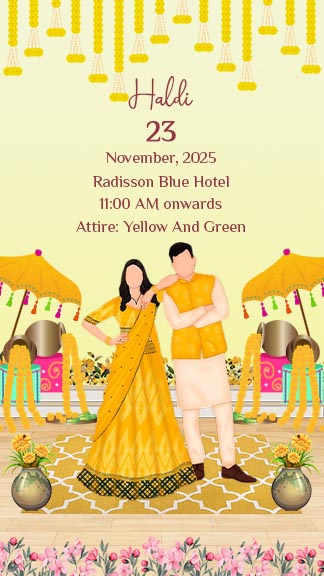 Create Free Haldi Invitation Card For Your Wedding