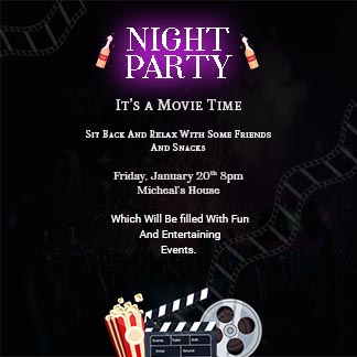 Diy Movie Night Party Invitation Template