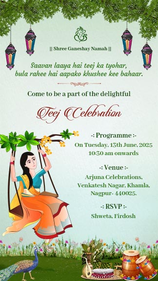 Free Teej Ceremony Invitation Templates For 2025