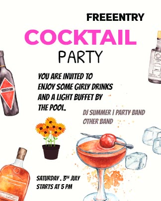 Free Cocktail Party Invitation Templates | Crafty Art