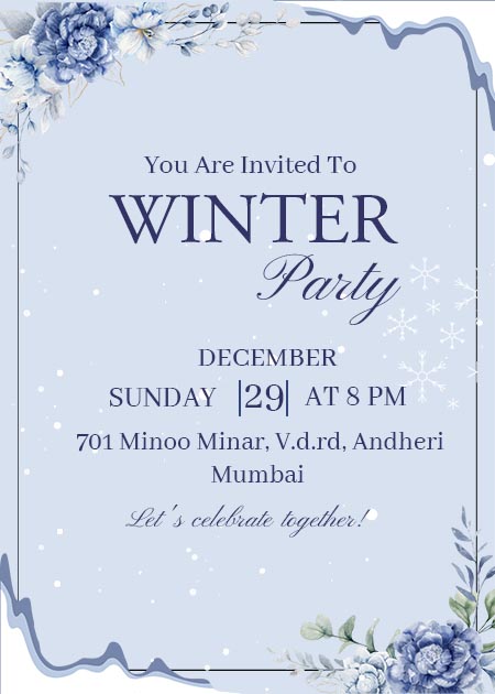 Celebrate The Season An Elegant Winter Party Invitation