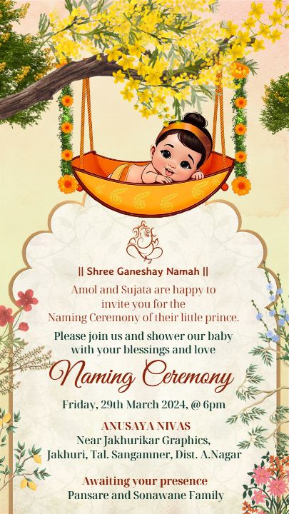Naming Ceremony Invitation Templates | Instant Download