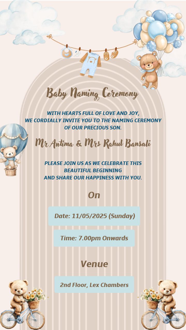 Naming Ceremony Invitation Templates | Instant Download