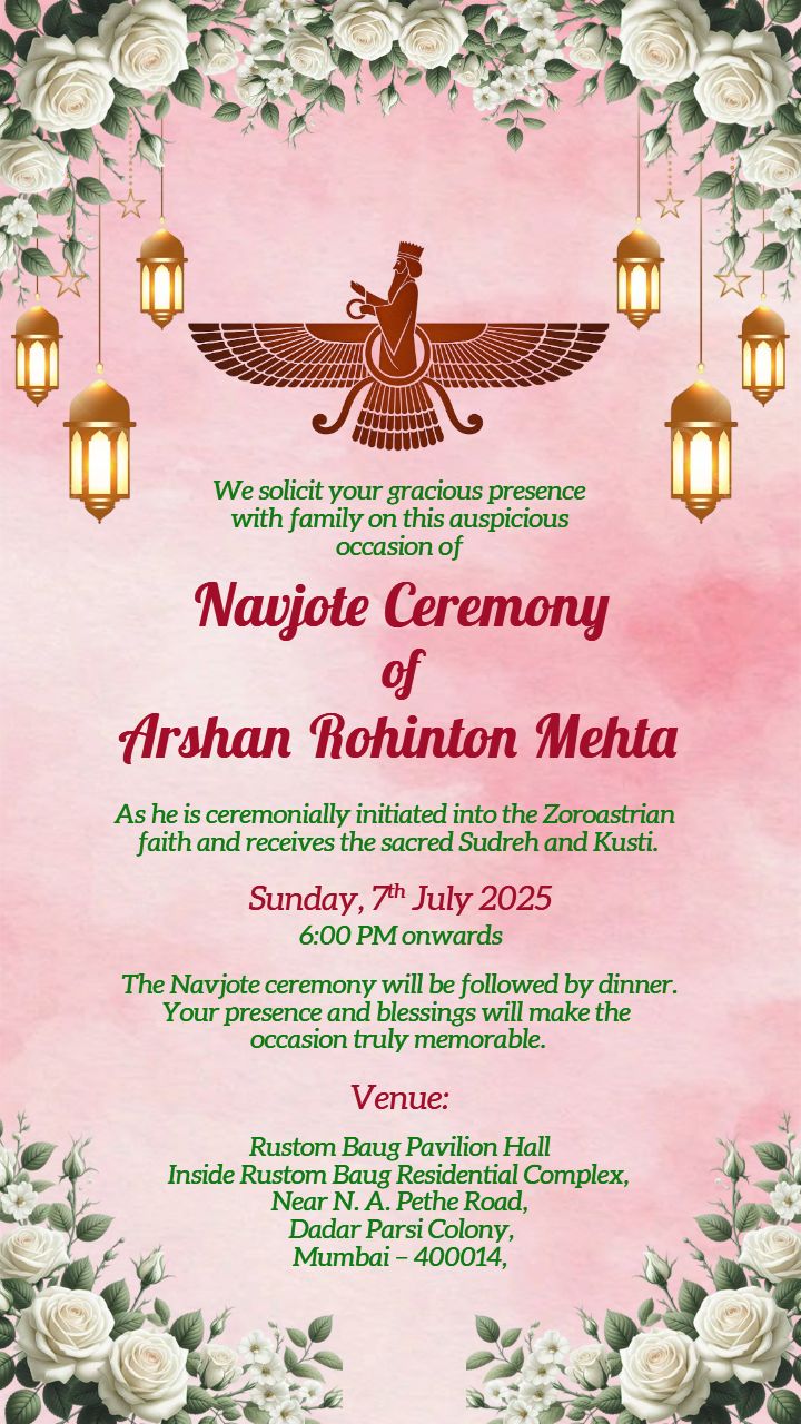 51+ Modern Parsi Navjote Invitation Cards for Download