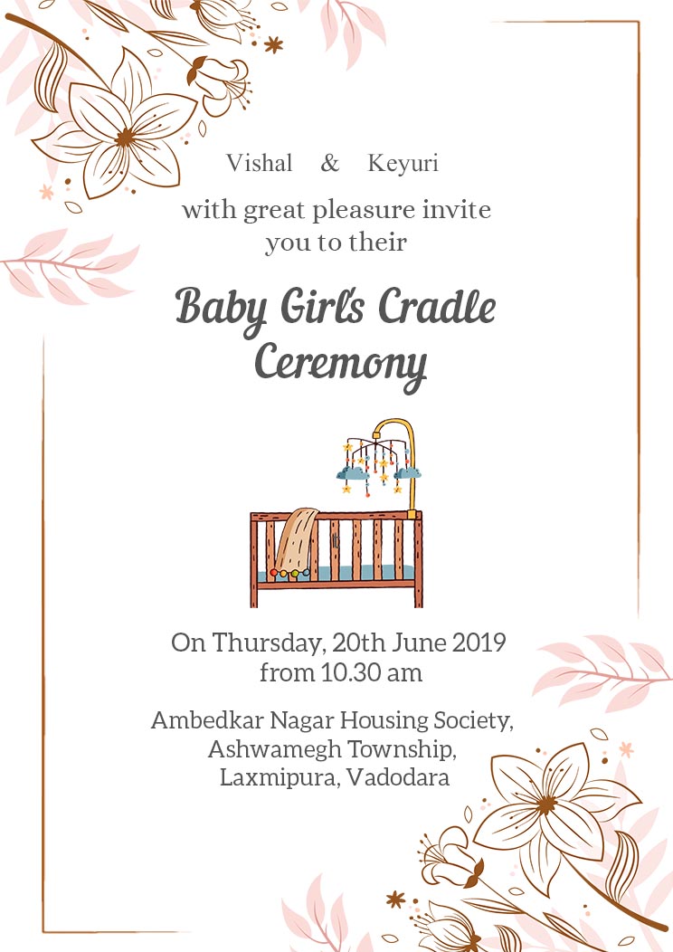 Cradle Ceremony Invitation Card | Download & Customize Free