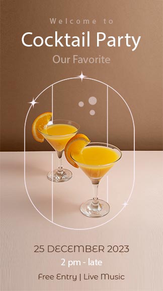 Celebrate Cocktail Party Portrait Invitation Card