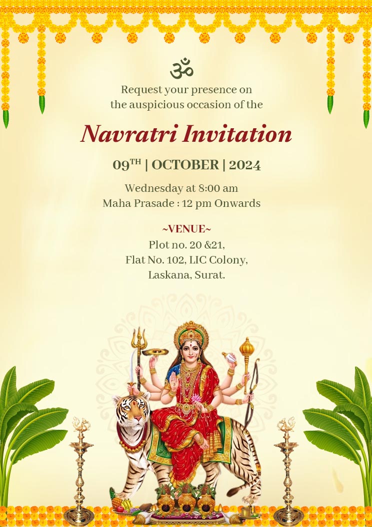 Navratri Invitation Card Design | Create Online for 2025