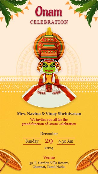 Get Onam Celebration Invitation Post