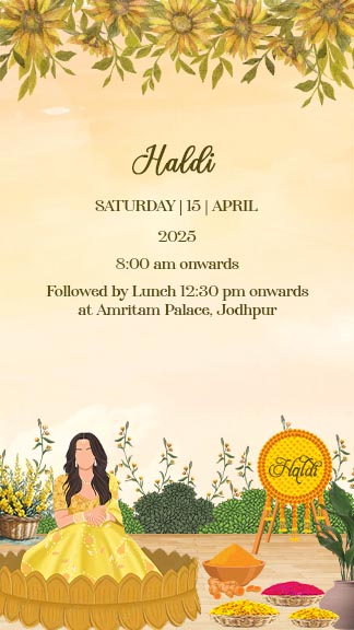 Create Free Haldi Invitation Card For Your Wedding