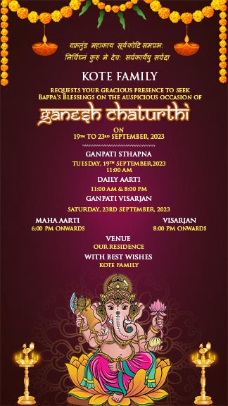 Design a Ganesh Chaturthi Invitation Cards for Free