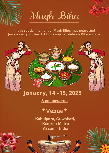 Create Custom Magh Bihu Invitation Card for Your Celebration