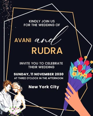 Simple Wedding Invitation Portrait Template