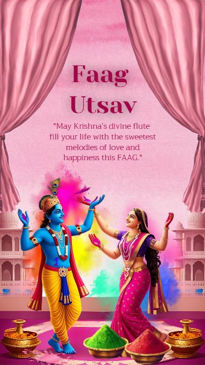 Faag Utsav Celebration Image With Radha Krishna Theme