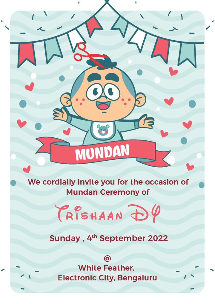 Mundan Ceremony Invitation Card Free Download