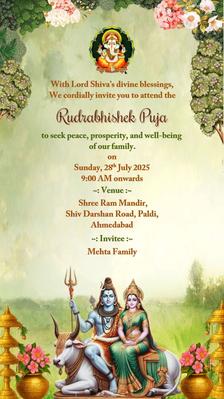 Free Puja Invitation Card Online for All Indian Ceremonies