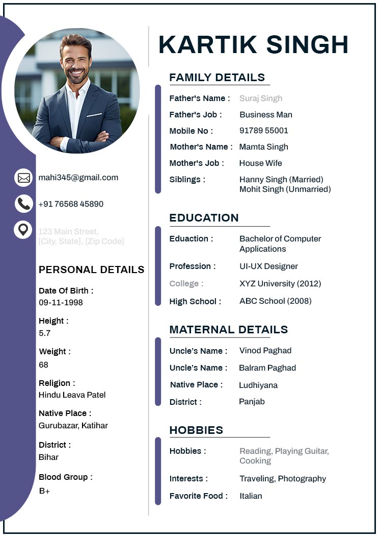 2.6K+ Biodata Templates for Marriage