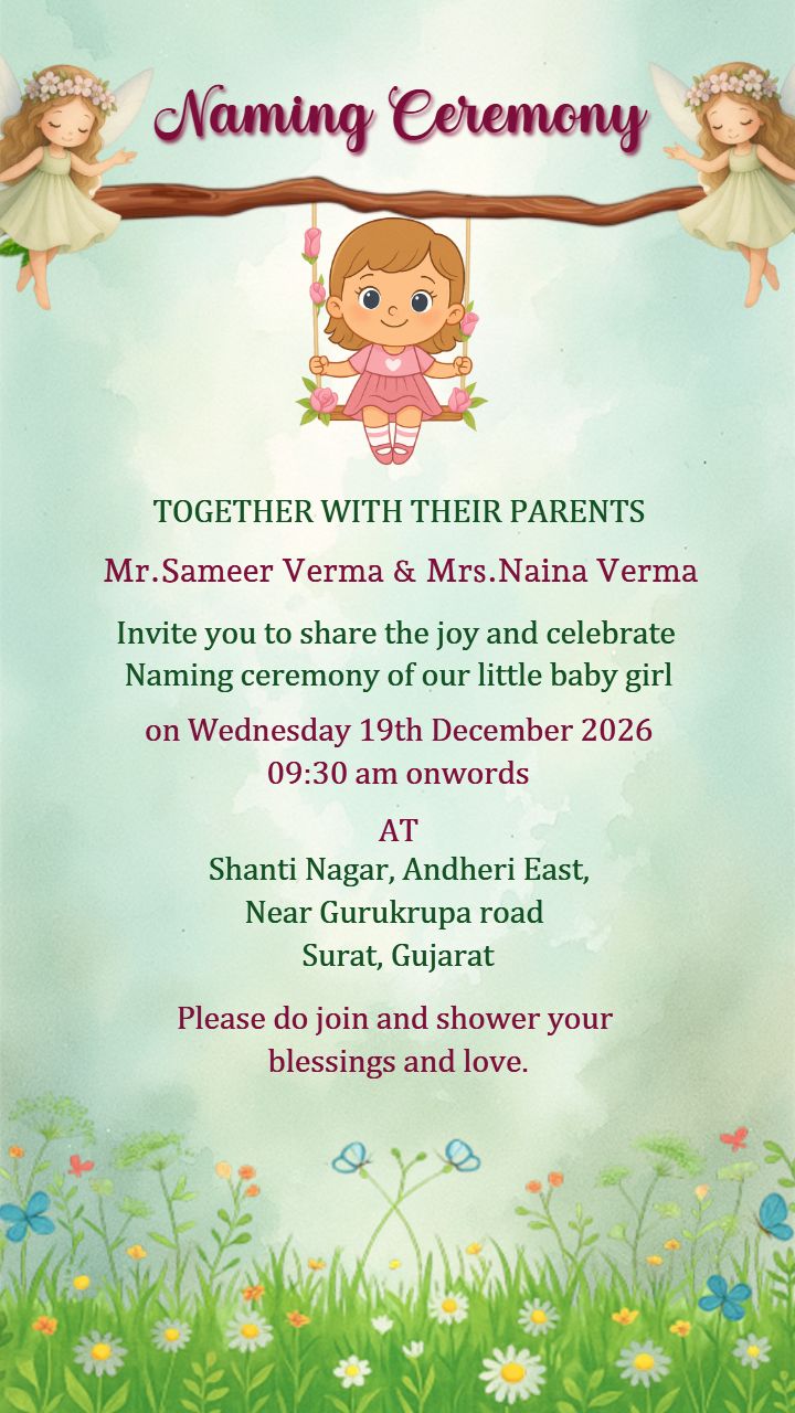 Naming Ceremony Invitation Templates | Instant Download