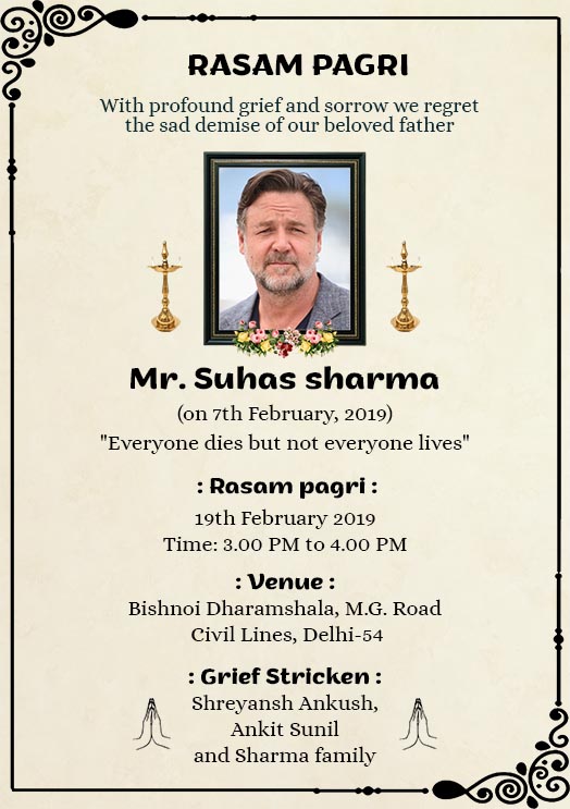 Rasam Pagri Invitation Card Maker Free