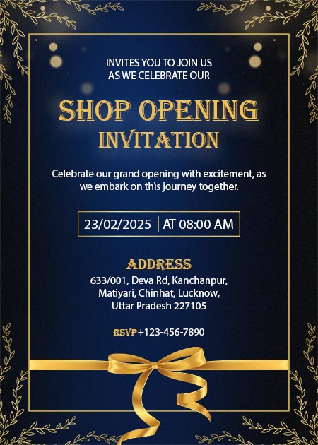 Shop Opening Invitation Cards Create Yours Now