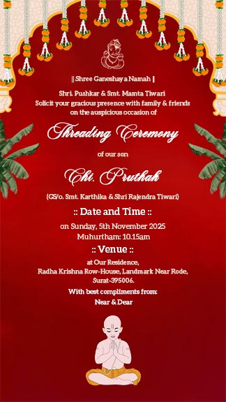 Custom Thread Ceremony Invitations Online in English