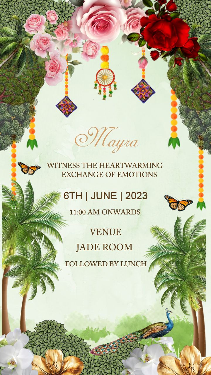 Floral Mayra Invitation Template With Beautiful Design