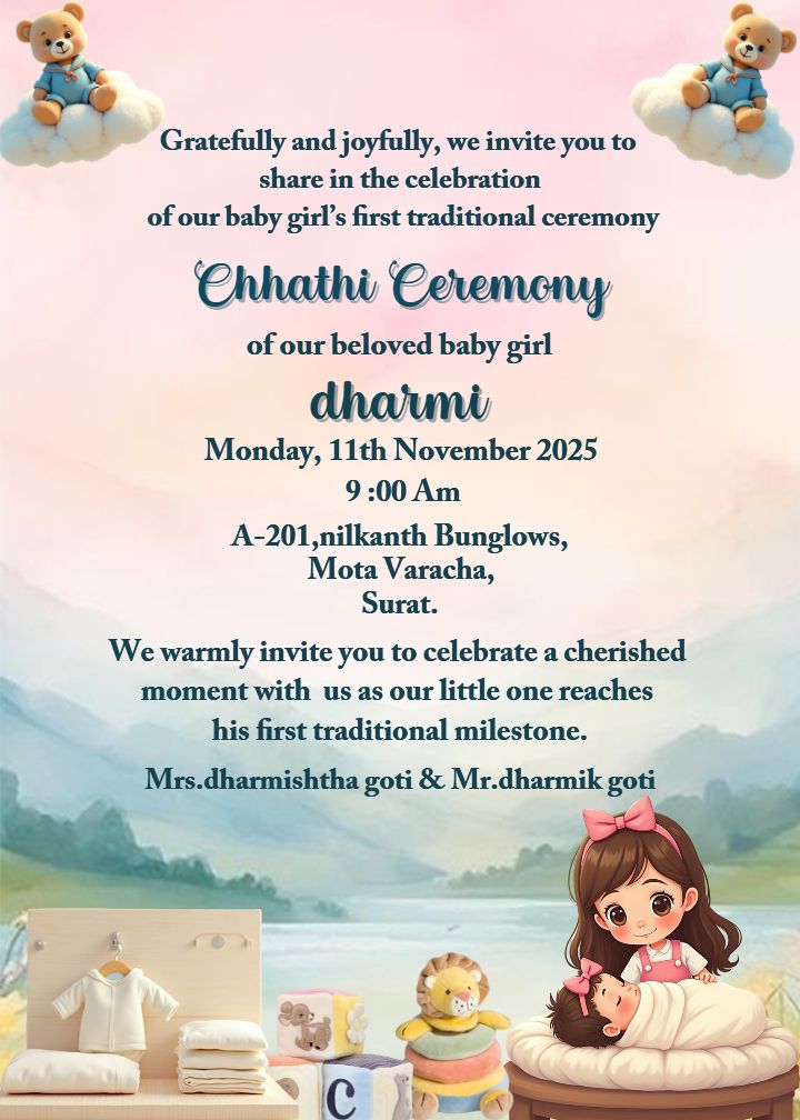 Chhathi Invitation Card Template | Online Free Download