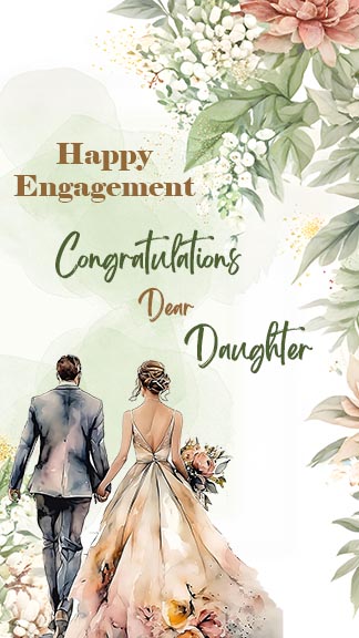 Heartfelt Engagement Wishes Cards For Daughter