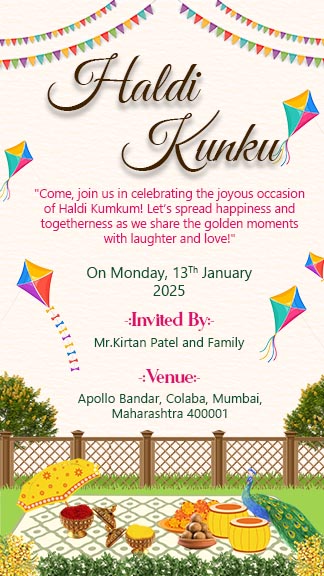 Download New Haldi Kunku Invitation Card