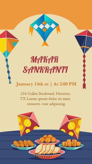 Custom Makar Sankranti Invitation Template For Special Days