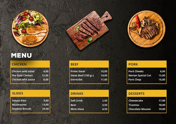 Hotel Menu Card Templates Free