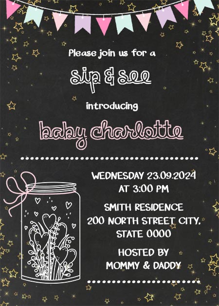 Free Sip & See Invitation Templates
