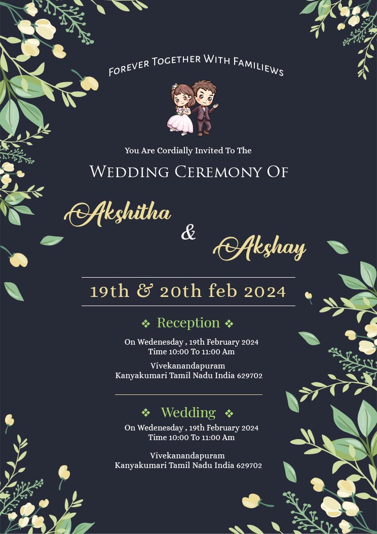 Digital Wedding Invitation Card