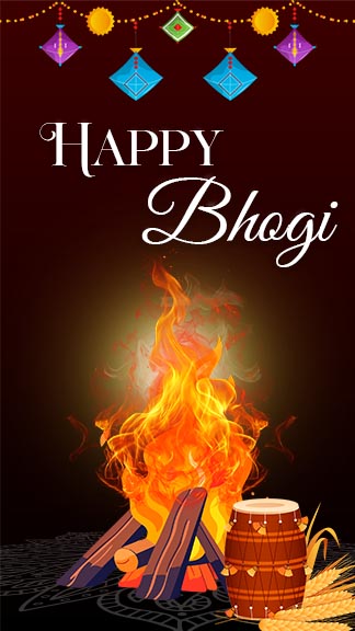 Simple Happy Bhogi Festival Poster Design