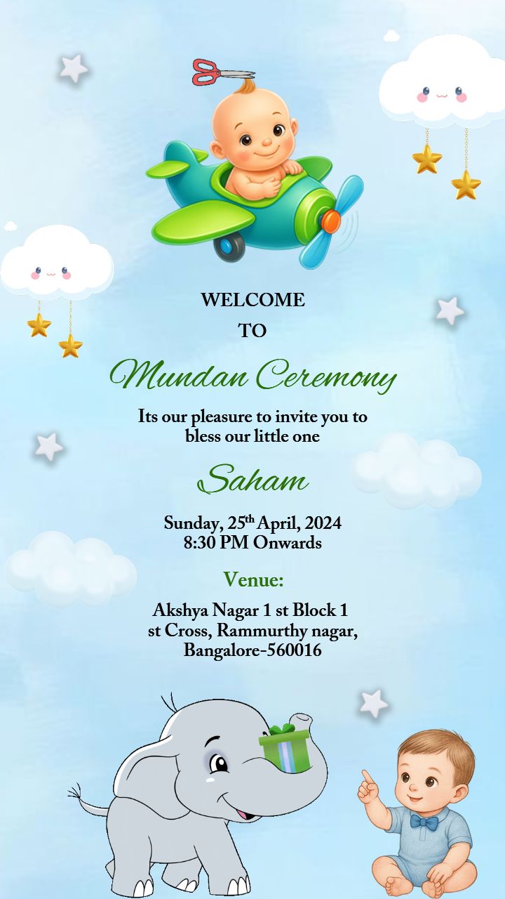 Mundan ceremony invitation video maker free online