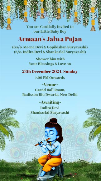 Download Online Jalwa Poojan Ceremony Invitation Card