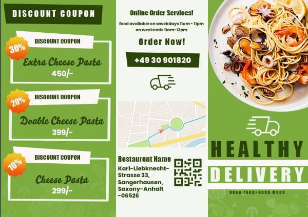 Restaurant Menu Discount Brochure