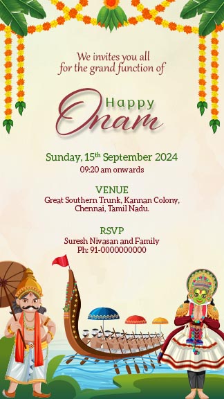 Free Onam Celebration Invitation Template