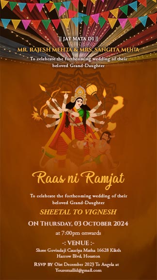 Garba Night Invitation Template