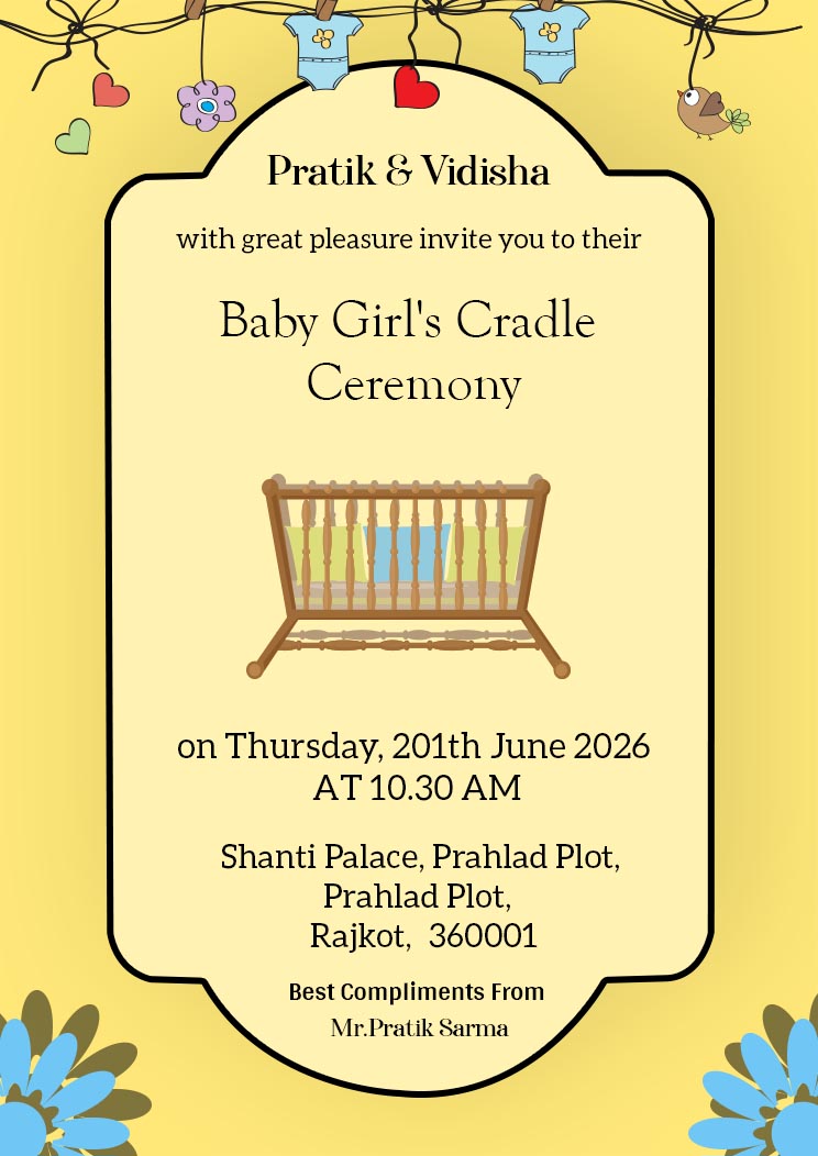 Cradle Ceremony Invitation Card | Download & Customize Free