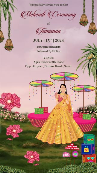 Mehndi Invitation Card - Best Design Ideas