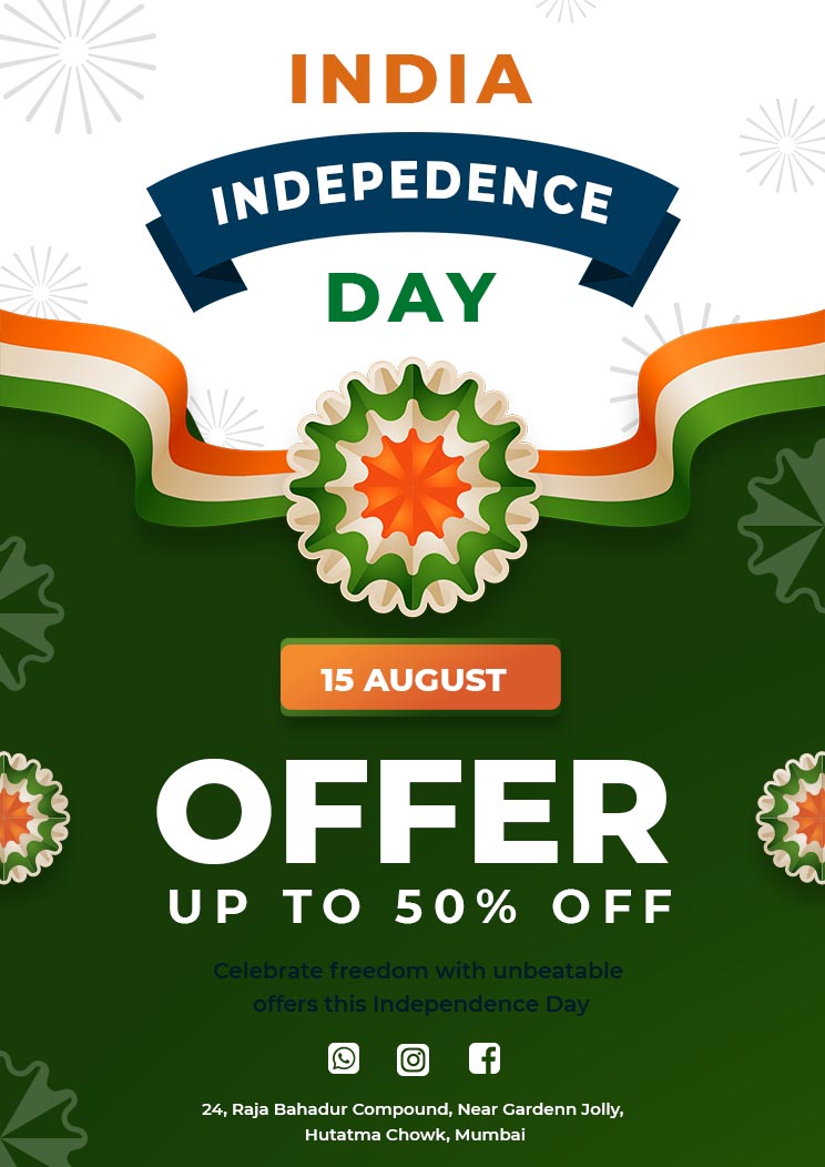 Happy independence Day Sale Stylish Offer Template