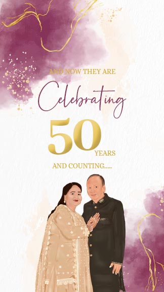 Golden Jubilee Wedding Anniversary Invitation Card
