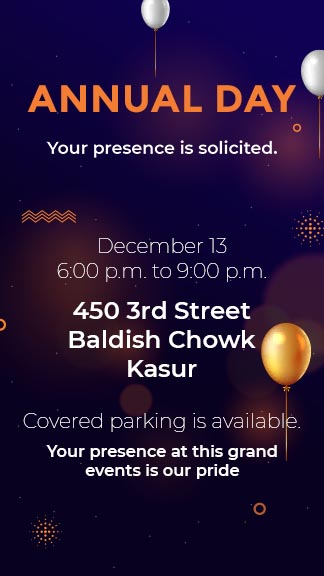 Annual Day Invitation Story Template